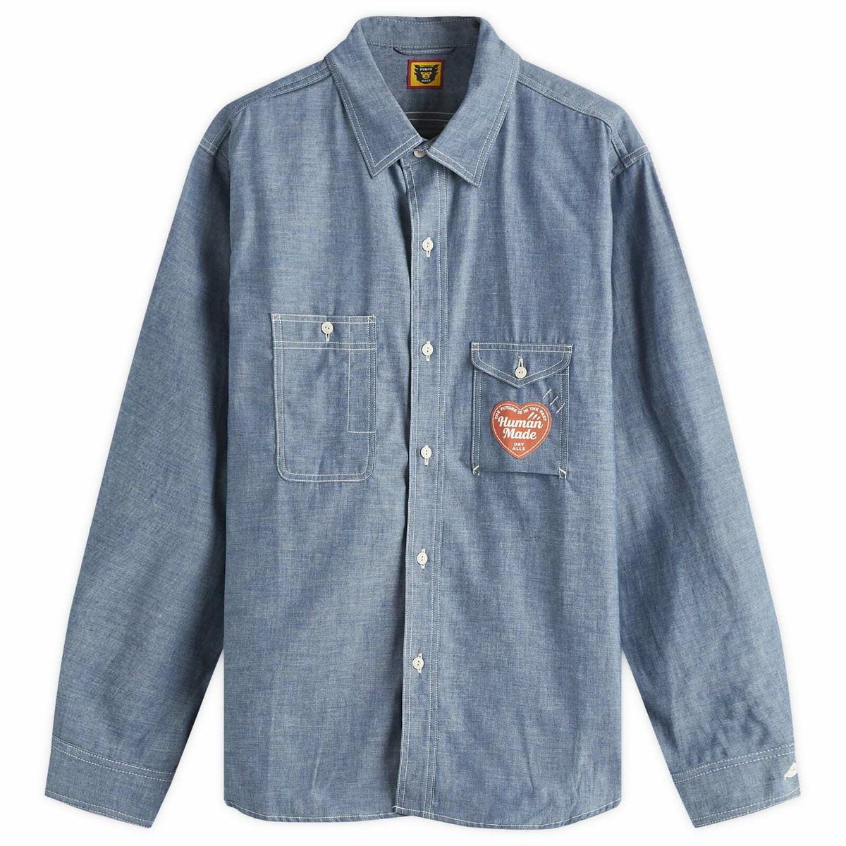 Human Made Men's chambray work shirt in Blue Human Made