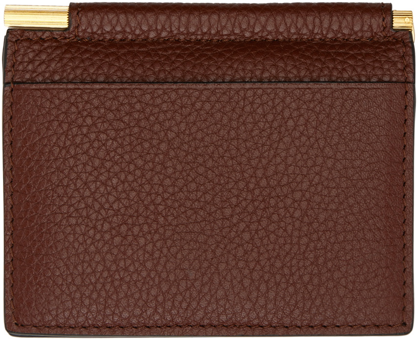 TOM FORD Brown Folding Money Clip Card Holder TOM FORD