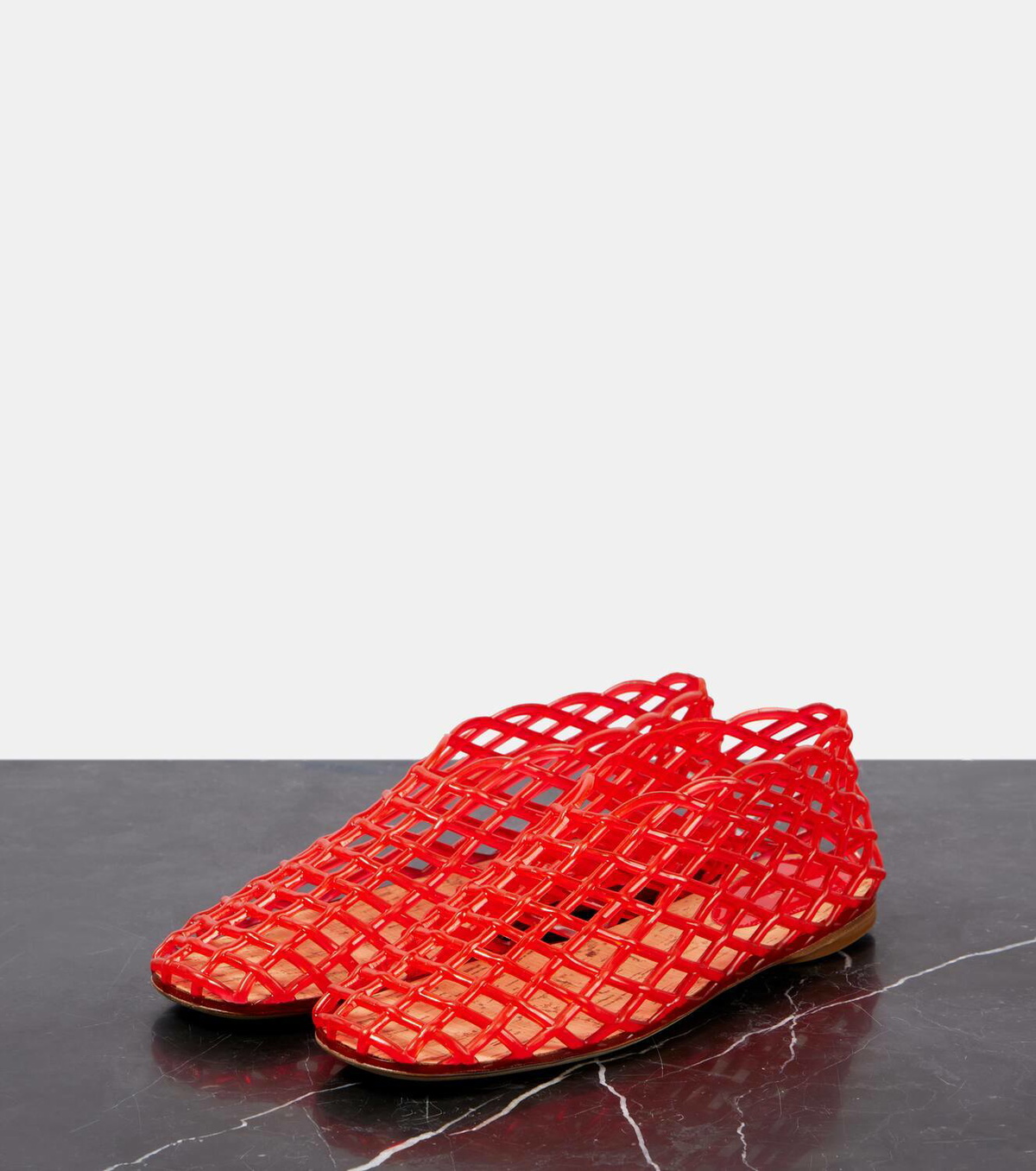 The Row Mara fishnet PVC ballet flats The Row