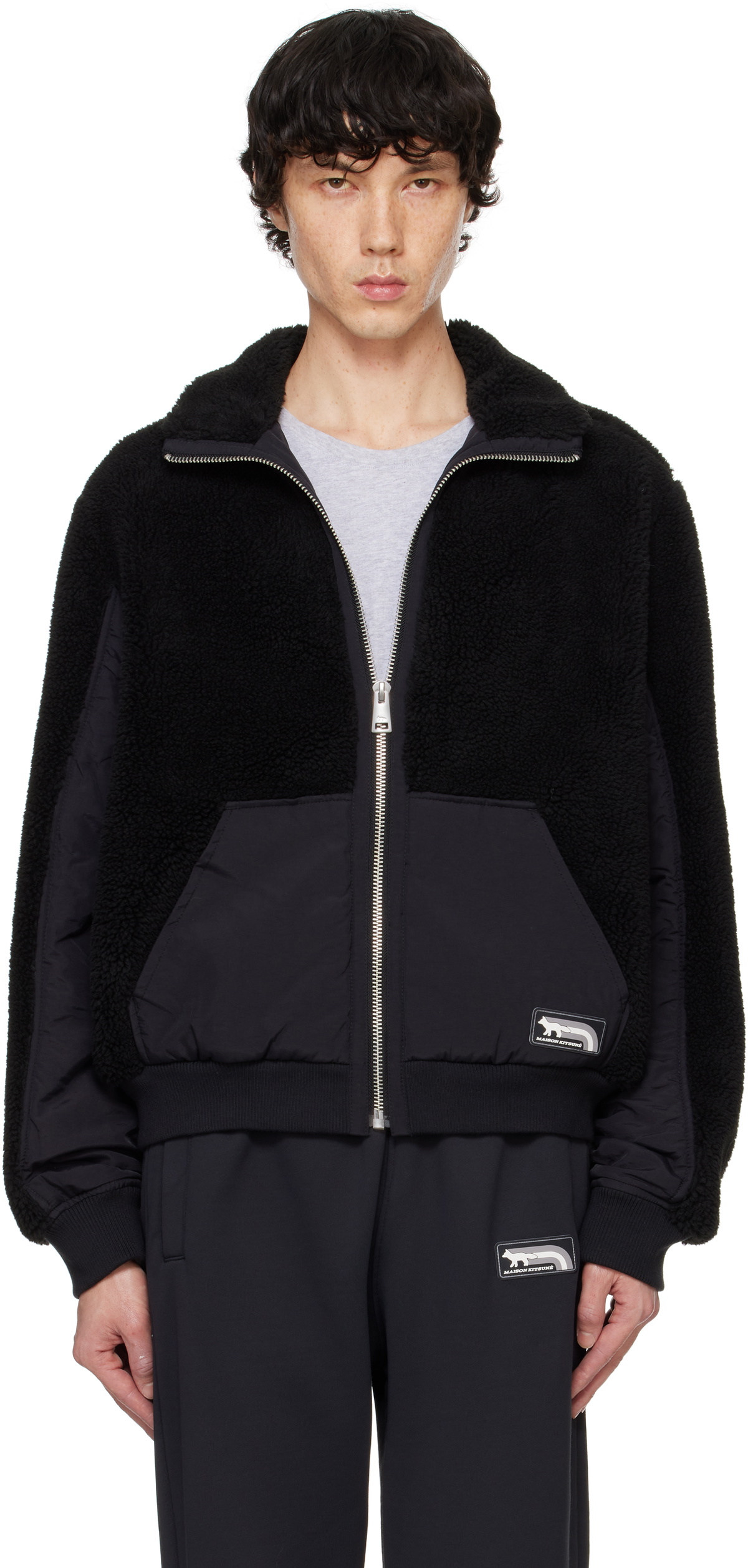 Maison Kitsuné Black Flash Fox Fleece Jacket Maison Kitsune