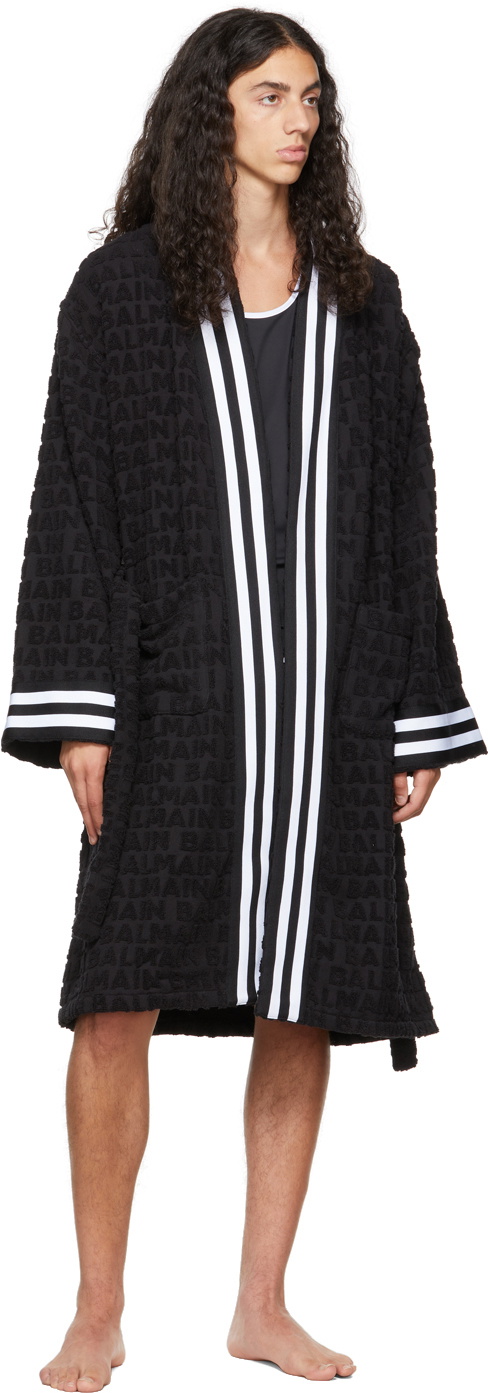 Balmain Black Jacquard Robe Balmain