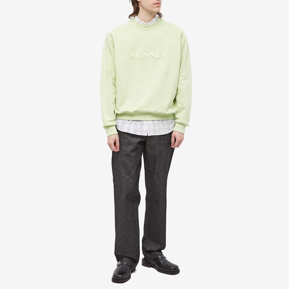Sunnei Men's Classic Logo Embroidered Crew Sweat in Mint Sunnei