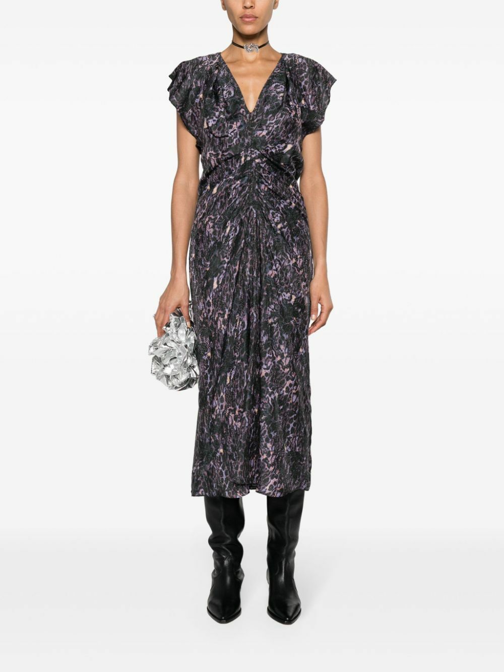 ISABEL MARANT Purple Lyndsay Animal-Print Dress Isabel Marant