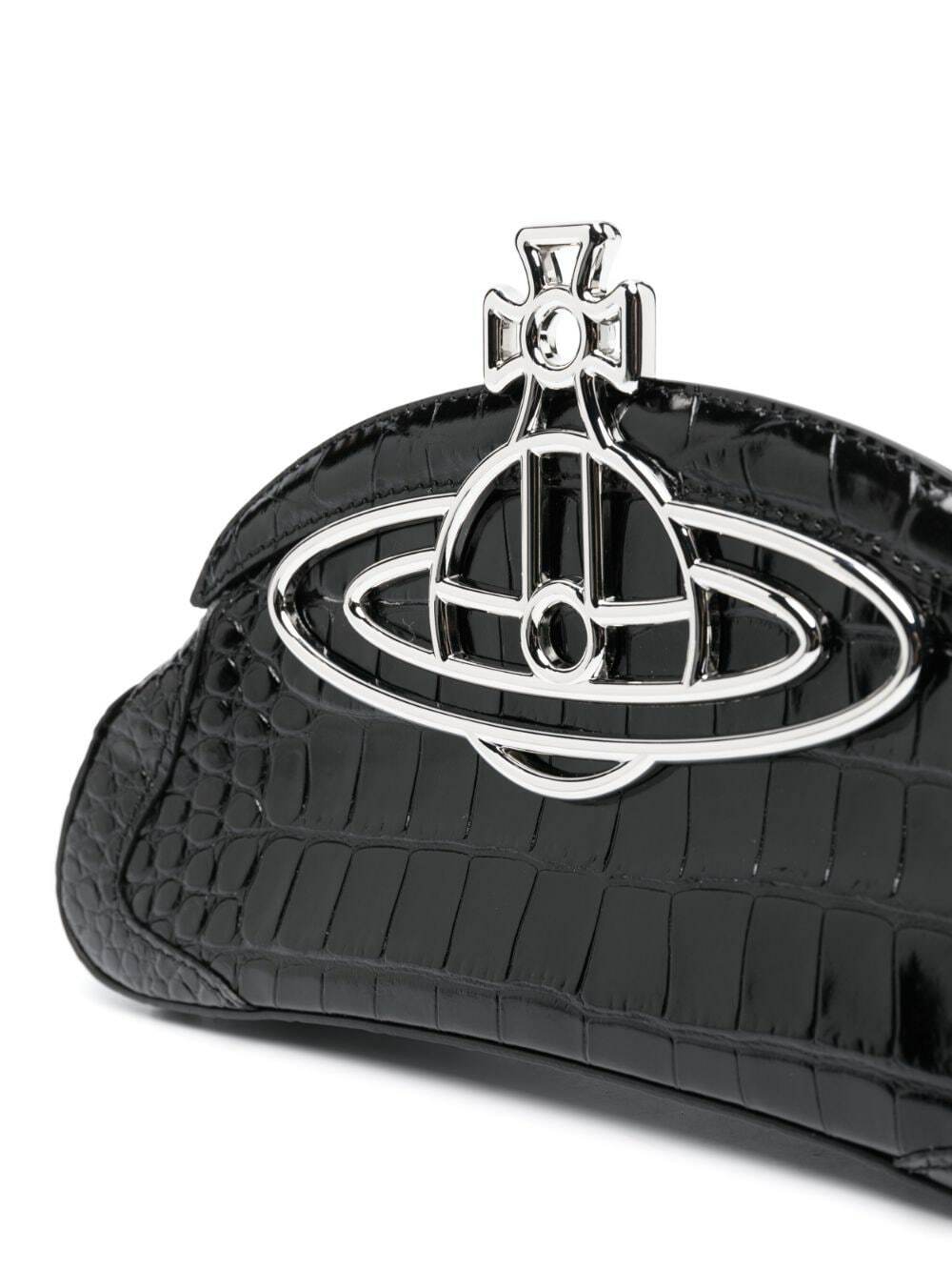 VIVIENNE WESTWOOD - Amber Croc Embossed Leather Clutch Bag Vivienne Westwood