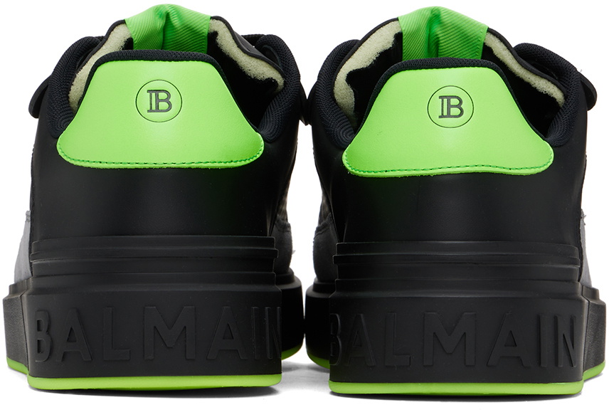 Balmain Black & Green B-Court Flip Sneakers Balmain