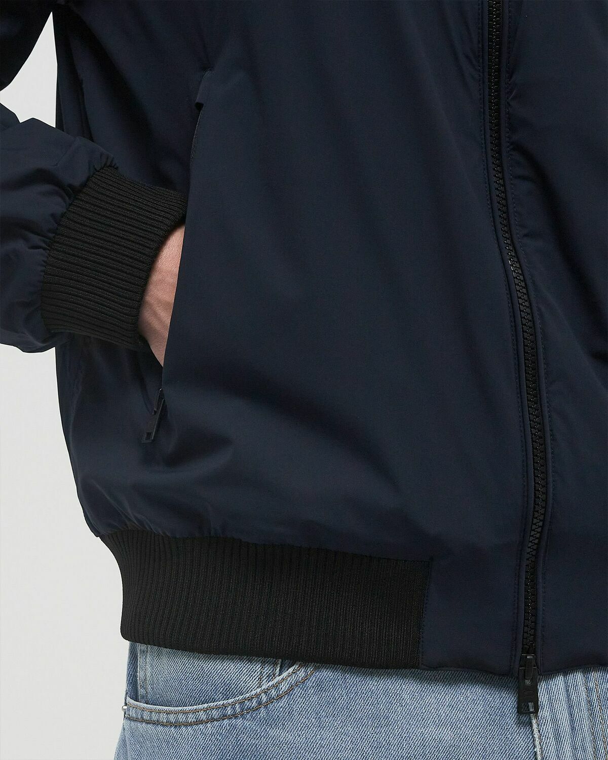 WOOLRICH MATT STRETCH BOMBER Blue Mens Bomber Jacket Woolrich