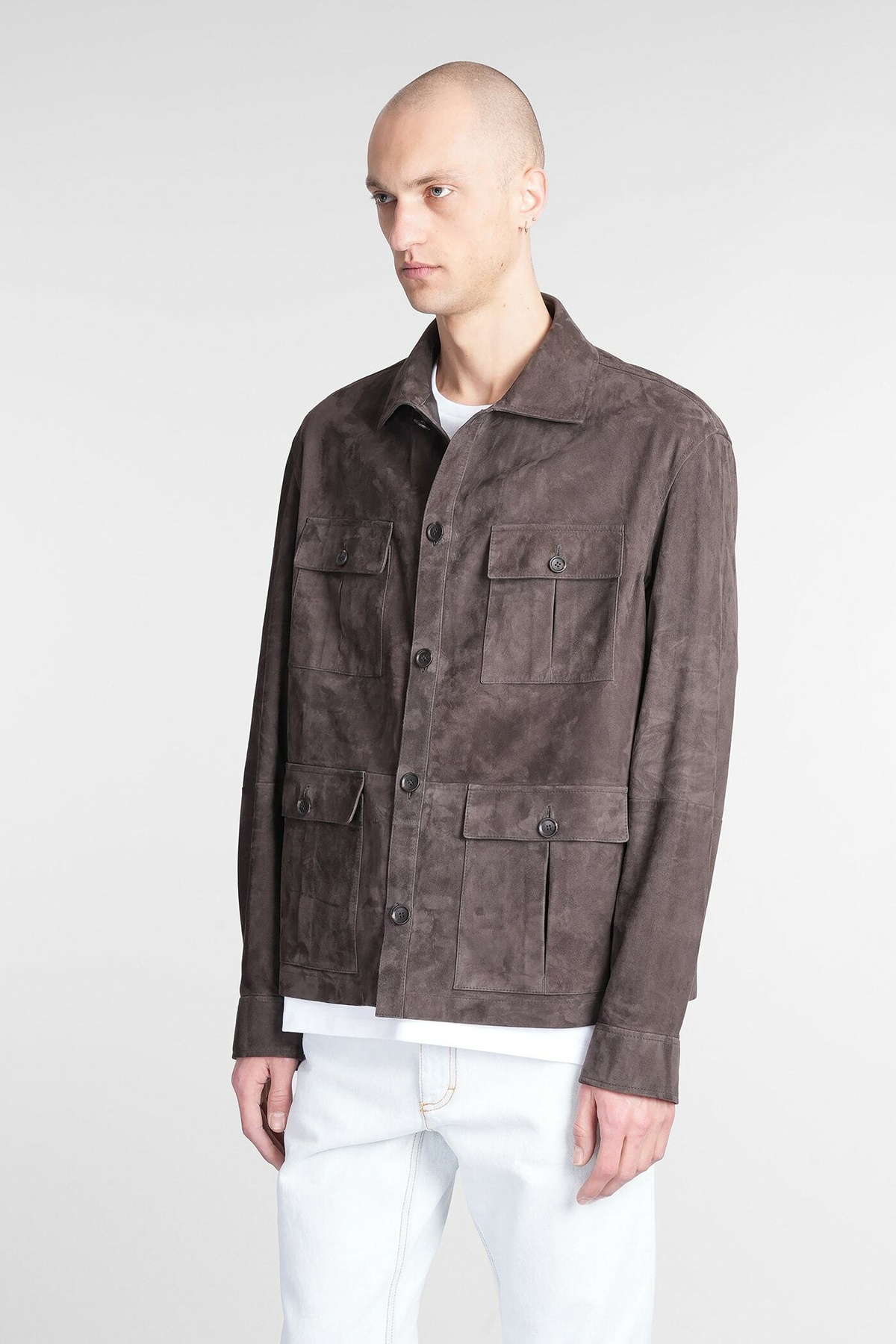 Bally Leather Jacket In Brown Leather Bally