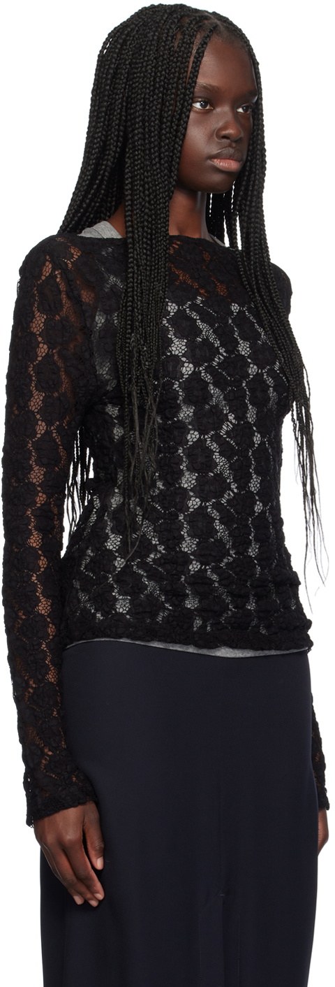 Róhe Black Boat Neck Blouse Róhe