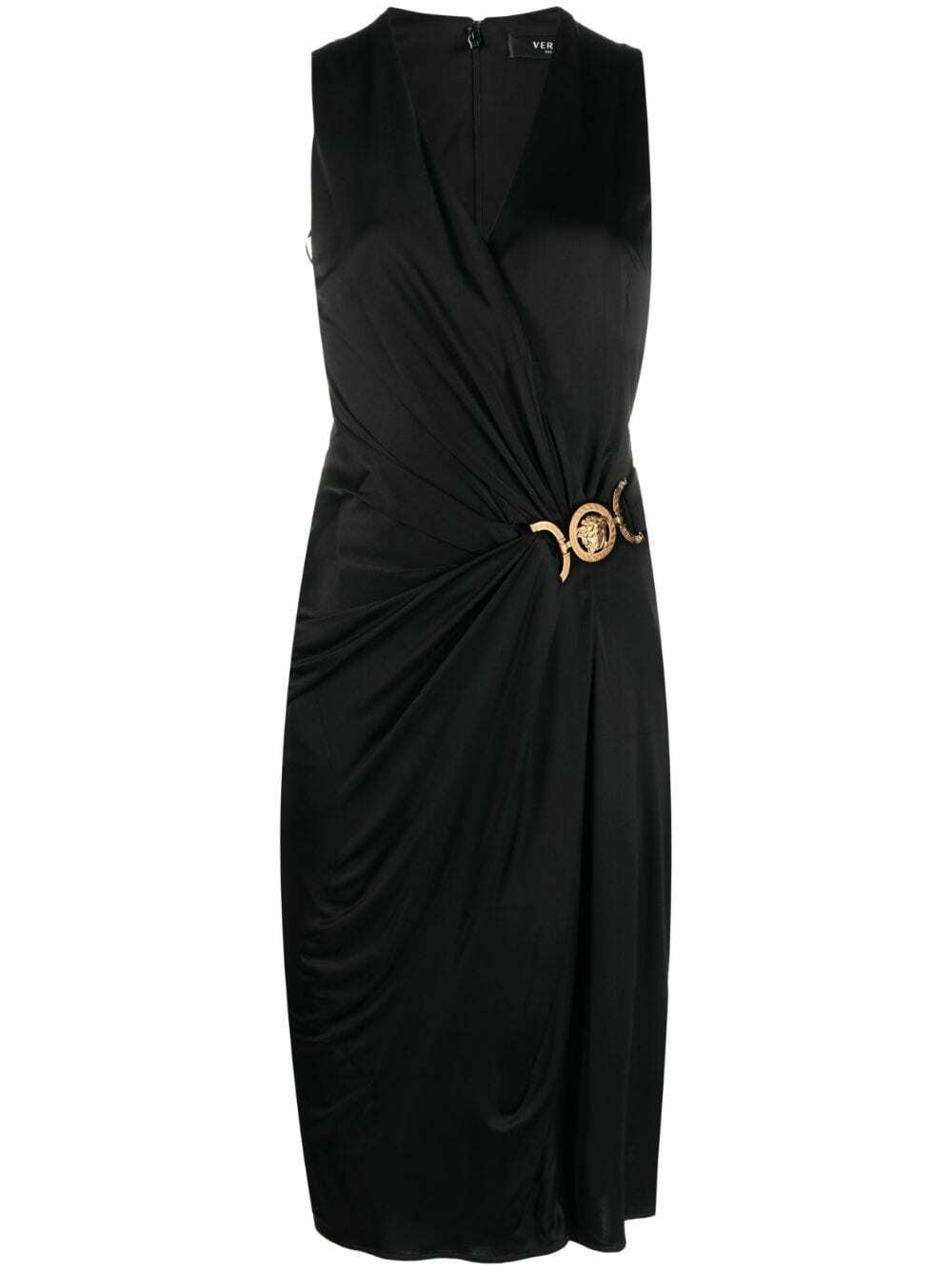 VERSACE - Short Jersey Draped Dress Versace