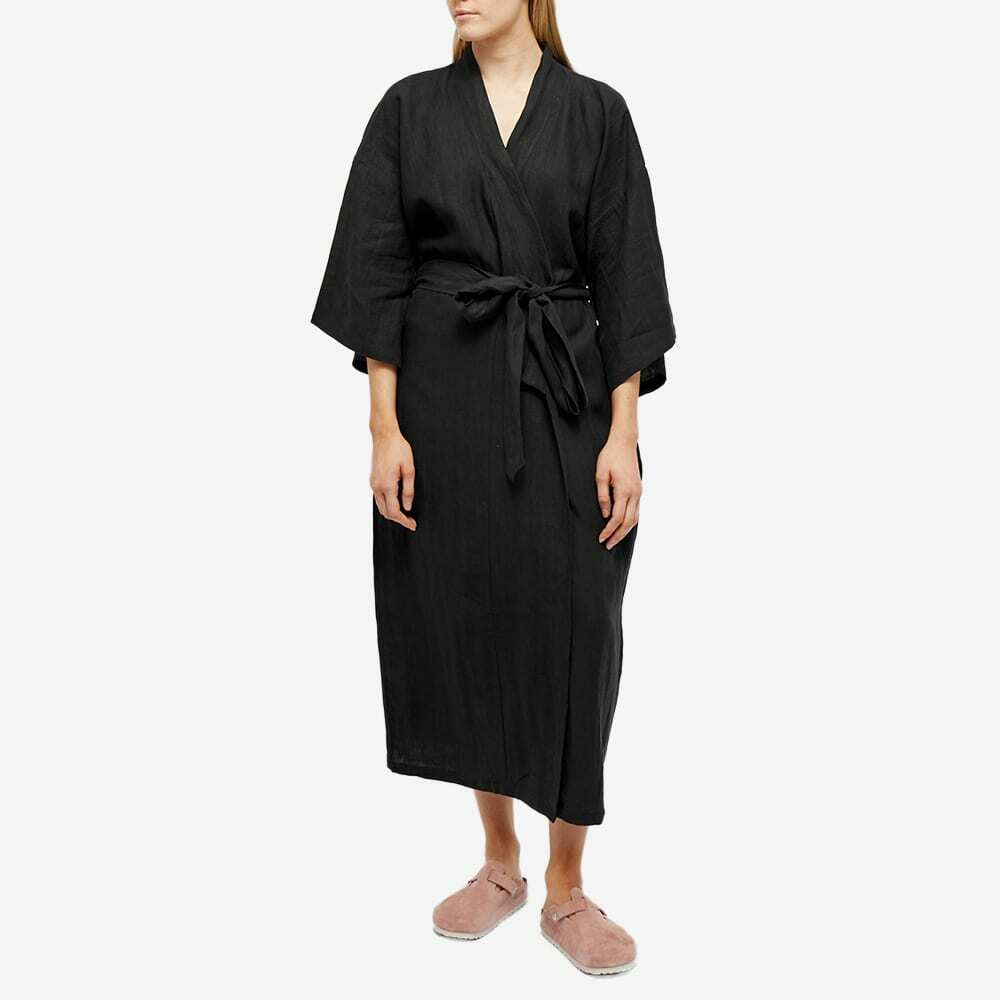 Deiji Studios Women's 02 Linen Robe in Deep Black Deiji Studios