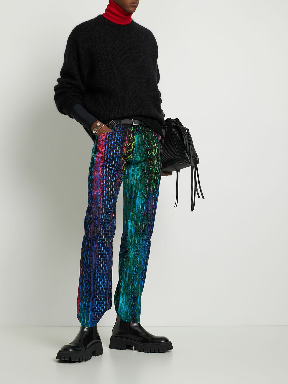 AGR Snake Print Cotton Denim Jeans AGR