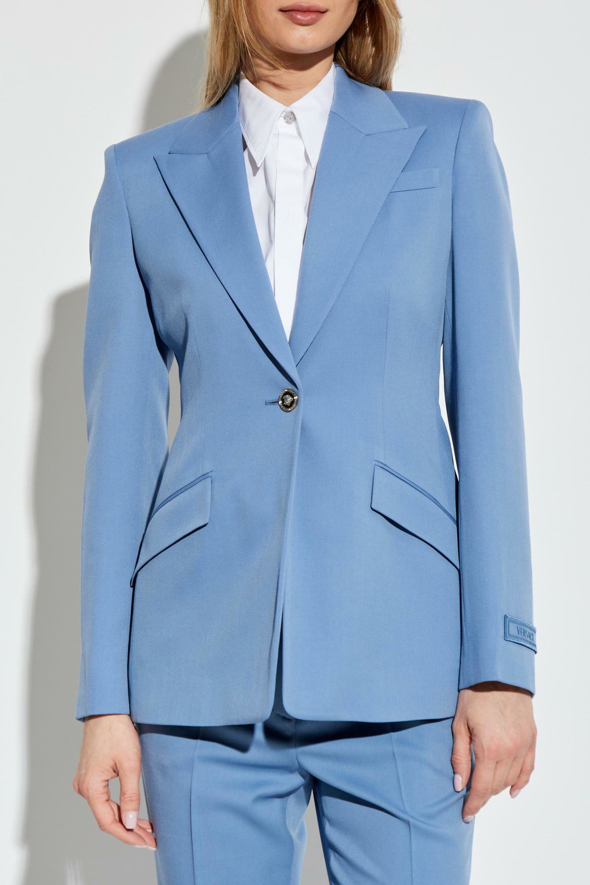 Versace Wool Blazer With Closed Lapels Versace