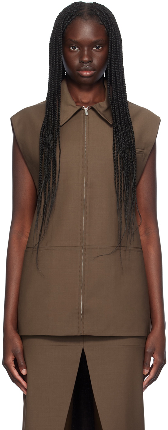 Aya Muse Brown Castor Vest Aya Muse