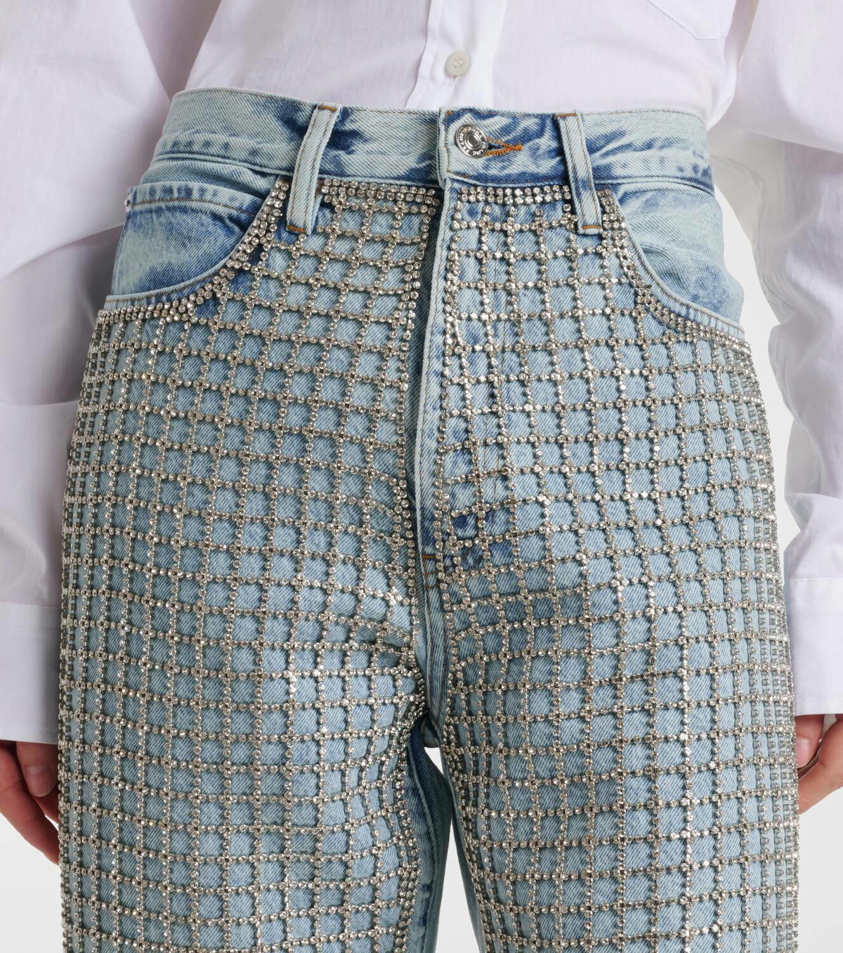 Frame Showgirl embellished straight jeans Frame Denim