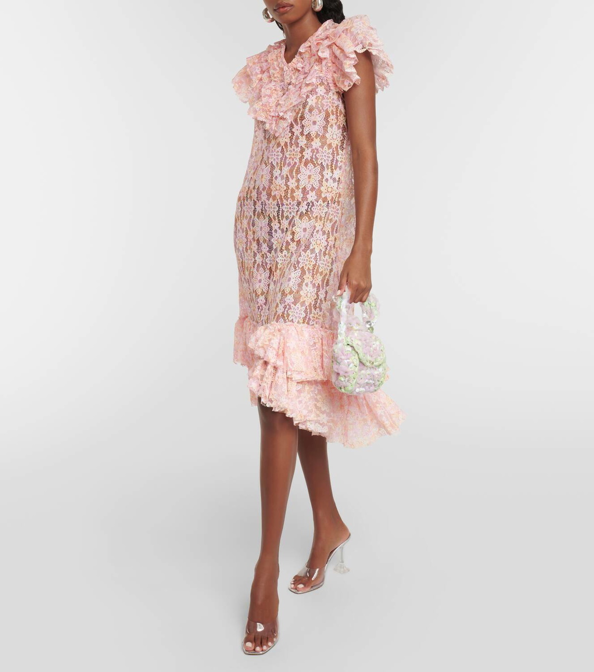 Susan Fang Mini crochet tulle shoulder bag Susan Fang