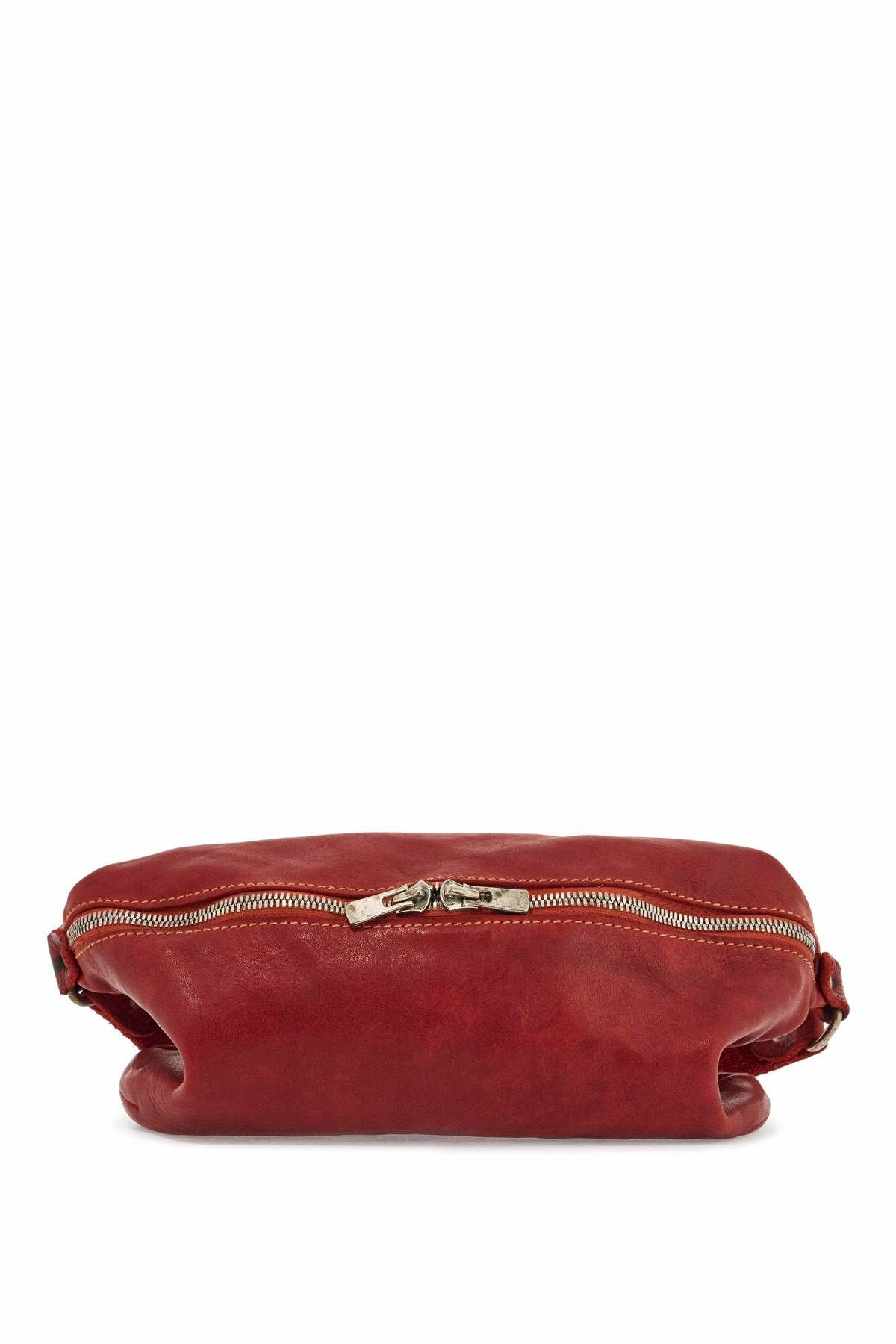 GUIDI medium red horse leather fanny pack with adjustable shoulder ...