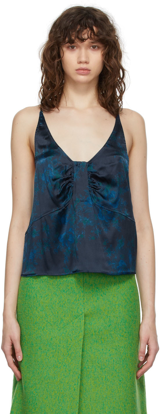 GANNI Blue Silk Camisole GANNI