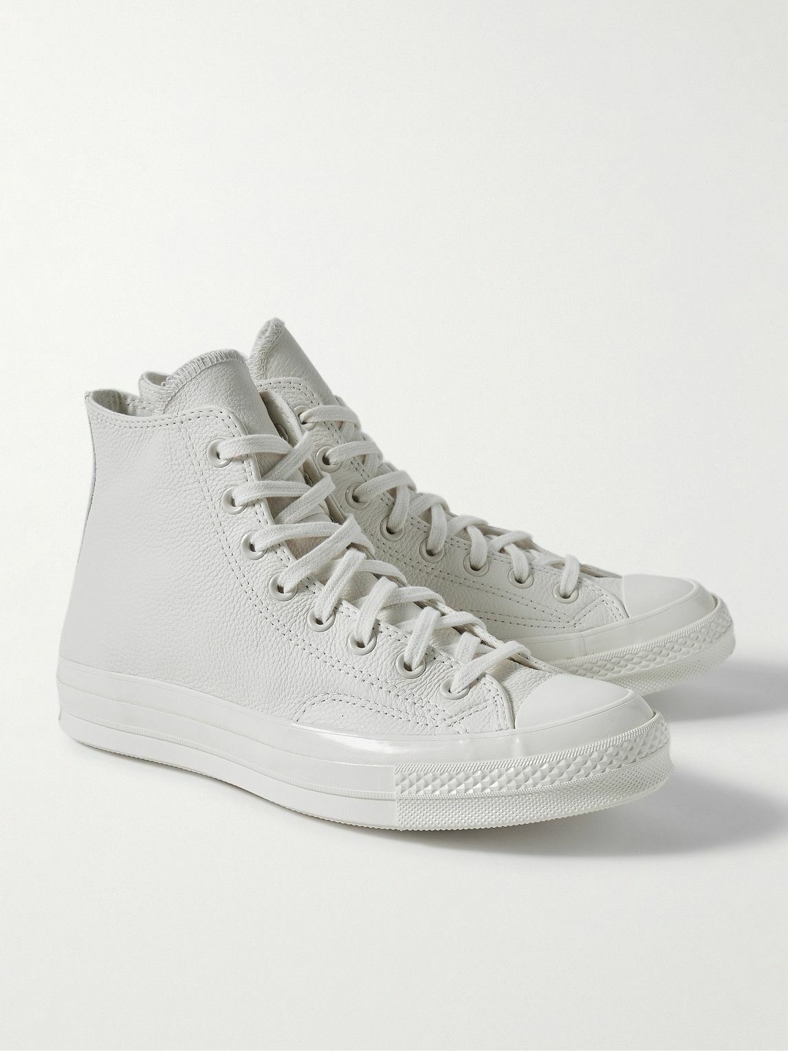 Converse - Chuck 70 Full-Grain Leather High-Top Sneakers - White Converse