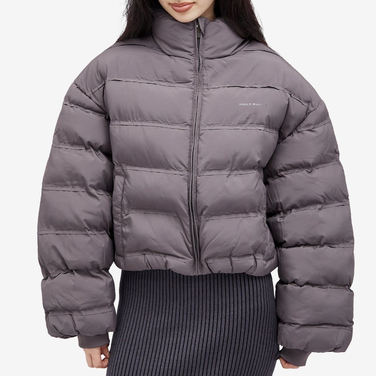 Daily Paper Women's Sela Puffer Jacket in Rabbit Grey Daily Paper