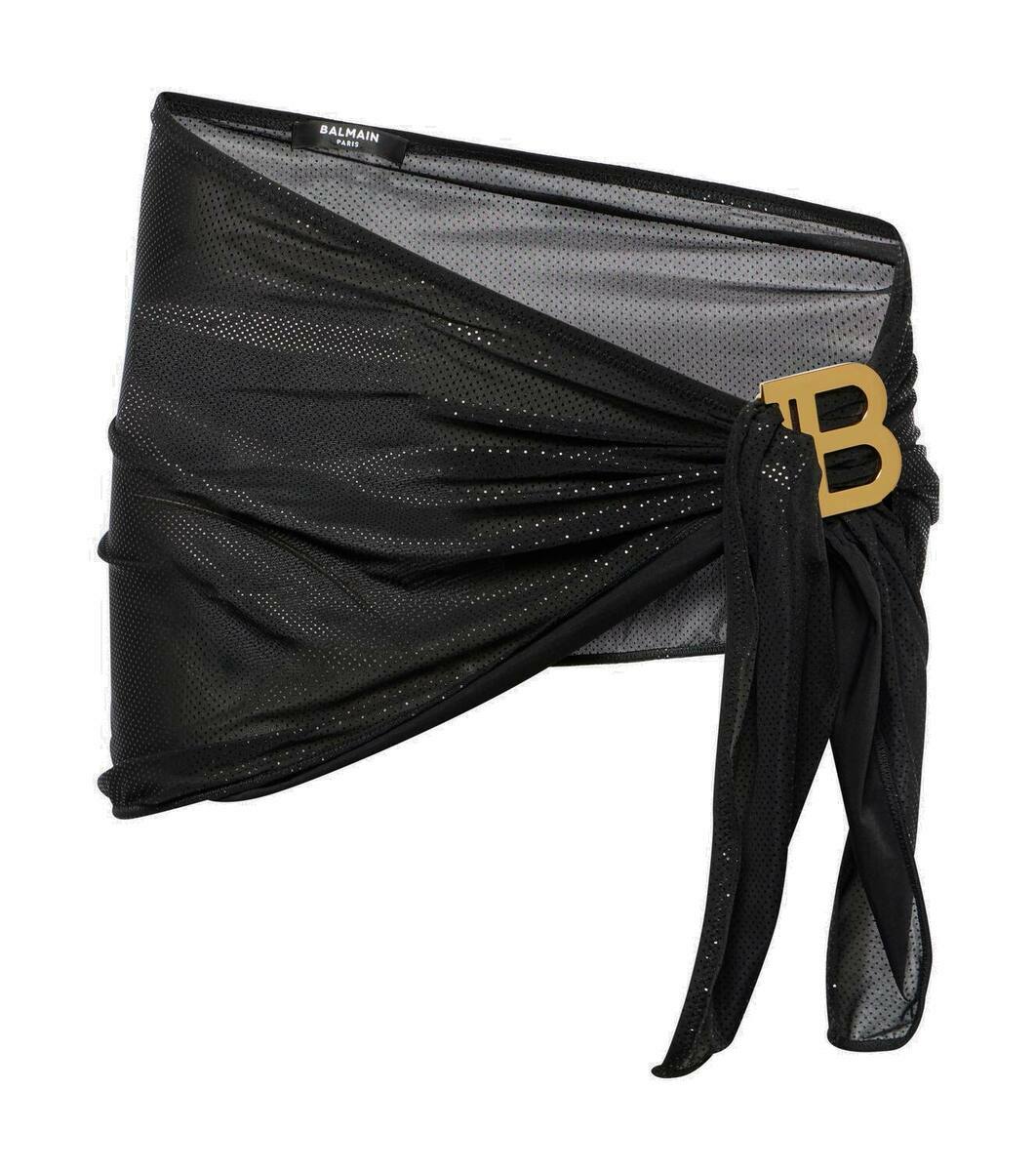 Balmain B metallic jersey beach cover-up Balmain
