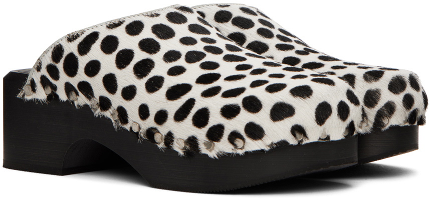 Re/Done Black & White 70s Studded Clogs Re/Done