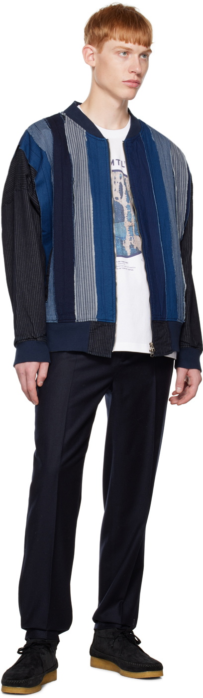 FDMTL Blue Obi-Strip Bomber Jacket FDMTL