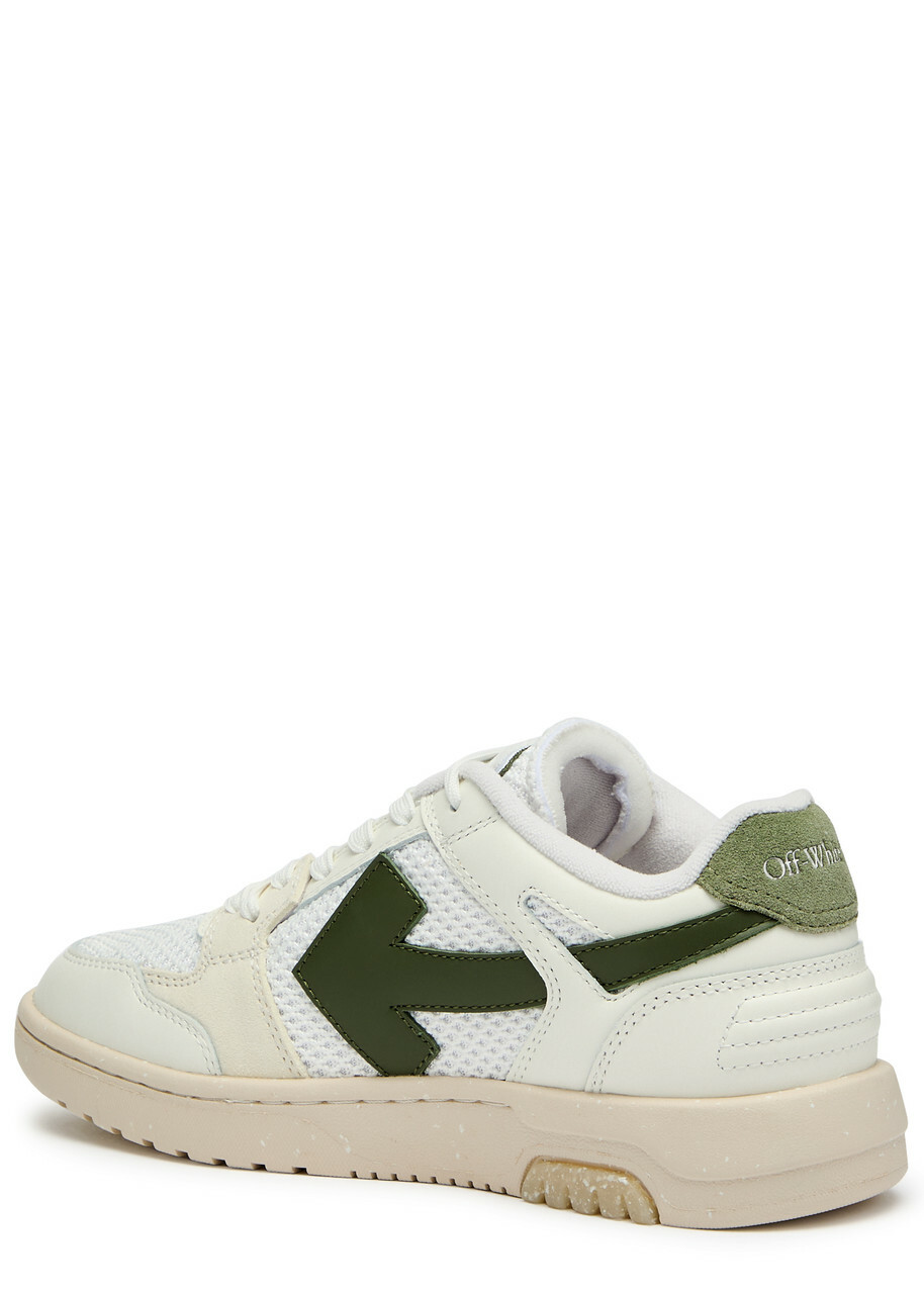 Off-white Slim Out Of Office Panelled Mesh Sneakers Green Off-White