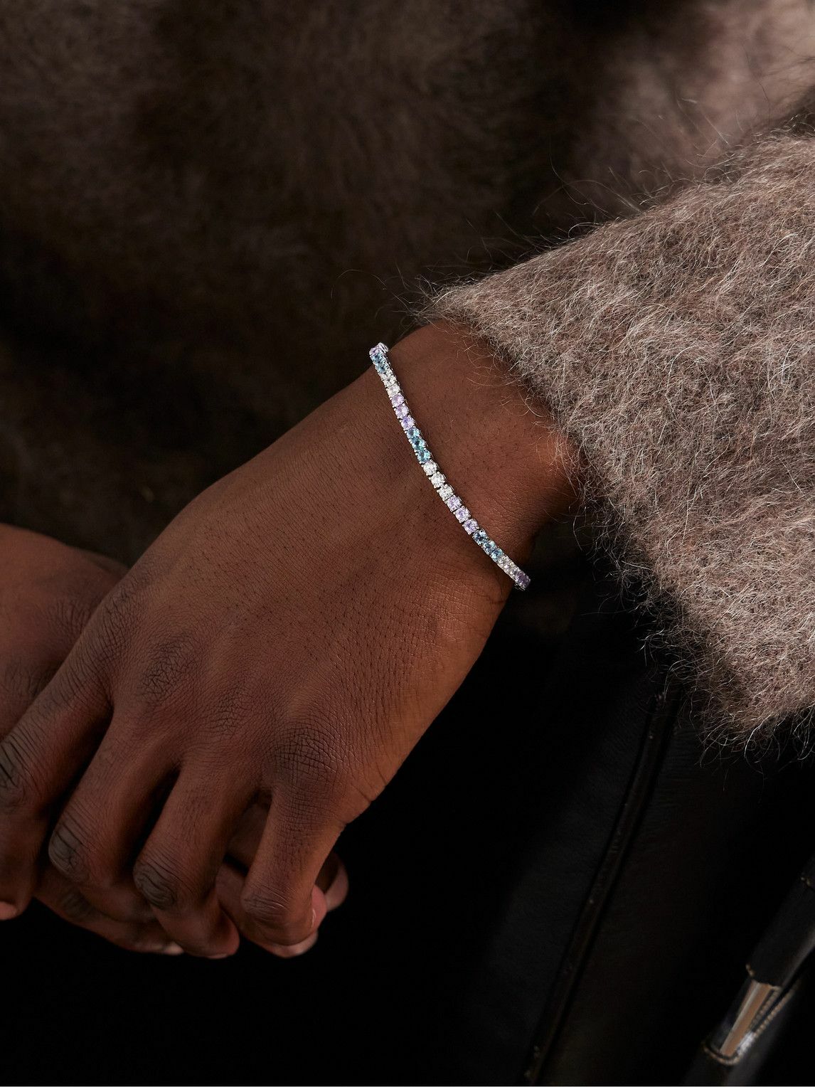 Hatton Labs - Sterling silver Laboratory-Grown Crystal Tennis Bracelet - Silver Hatton Labs