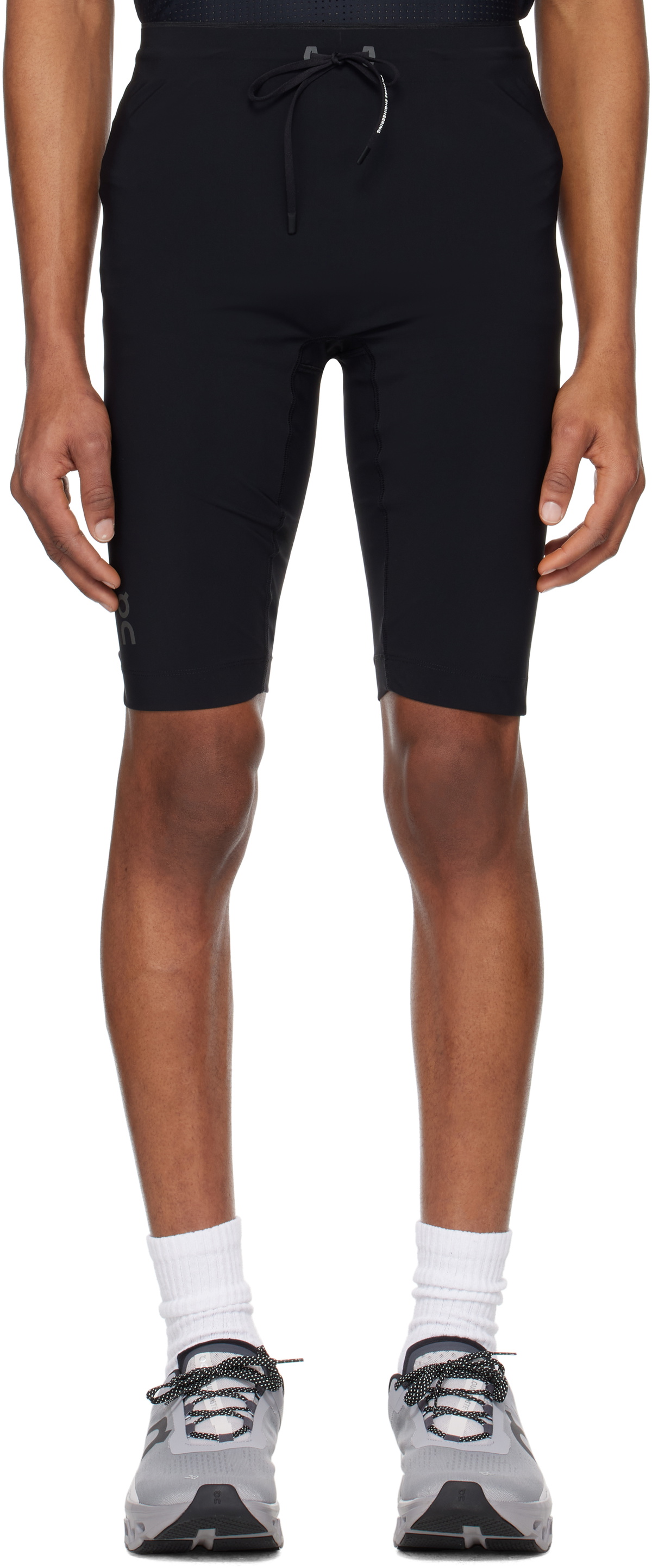 On Black Race Tights Half Shorts On