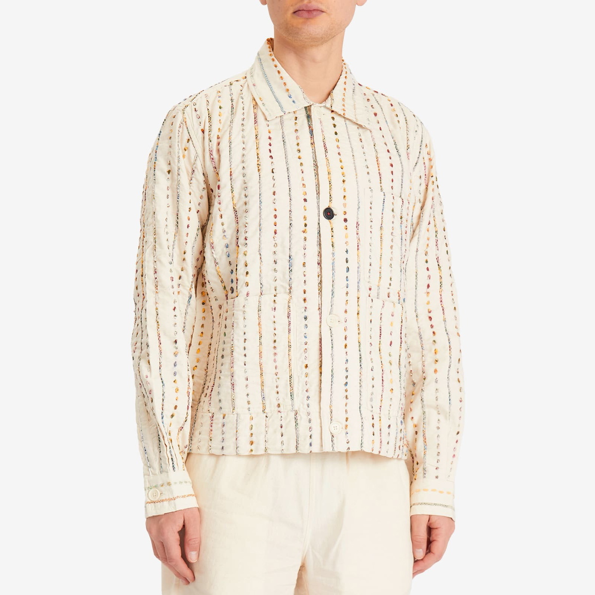 Kardo Men's Bodhi Embroidered Jacket in Neutral Kardo