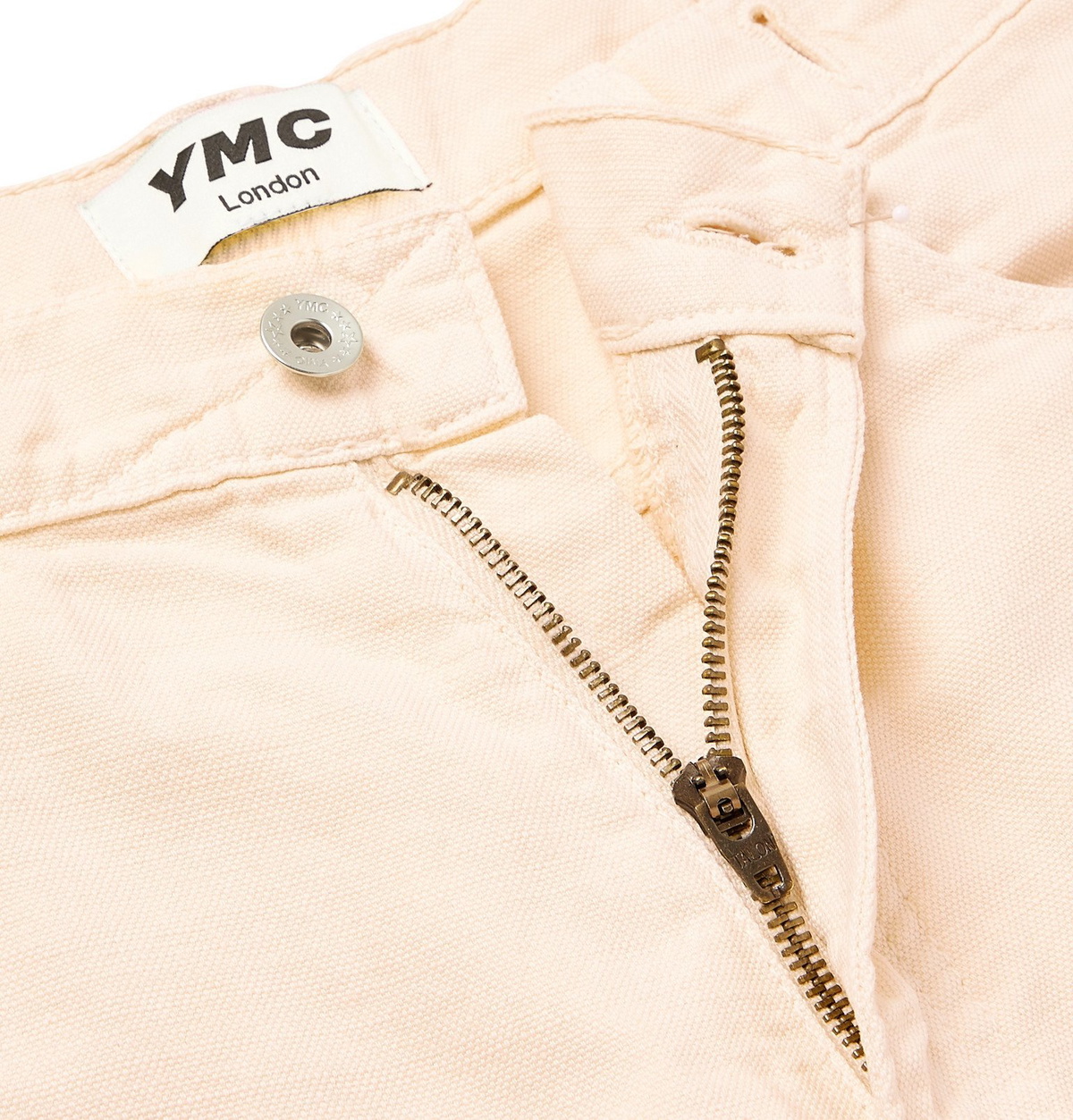 YMC - Tearaway Slim-Fit Cropped Cotton and Linen-Blend Canvas Jeans ...