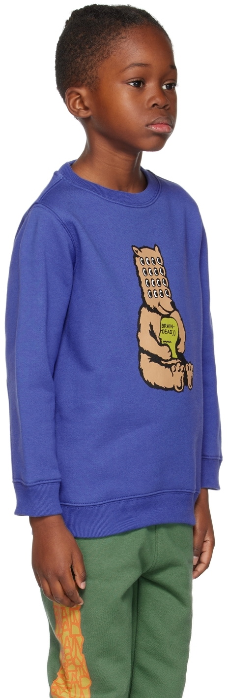 Brain Dead Kids Blue Bear Sweatshirt Brain Dead