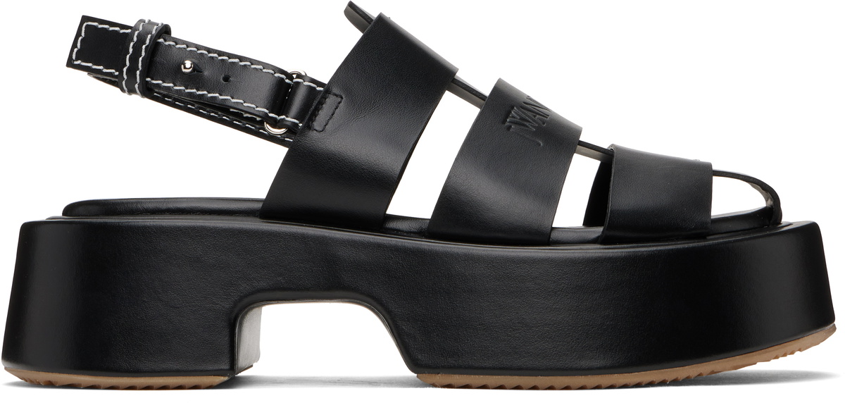 JW Anderson Black Stripe Platform Sandals JW Anderson