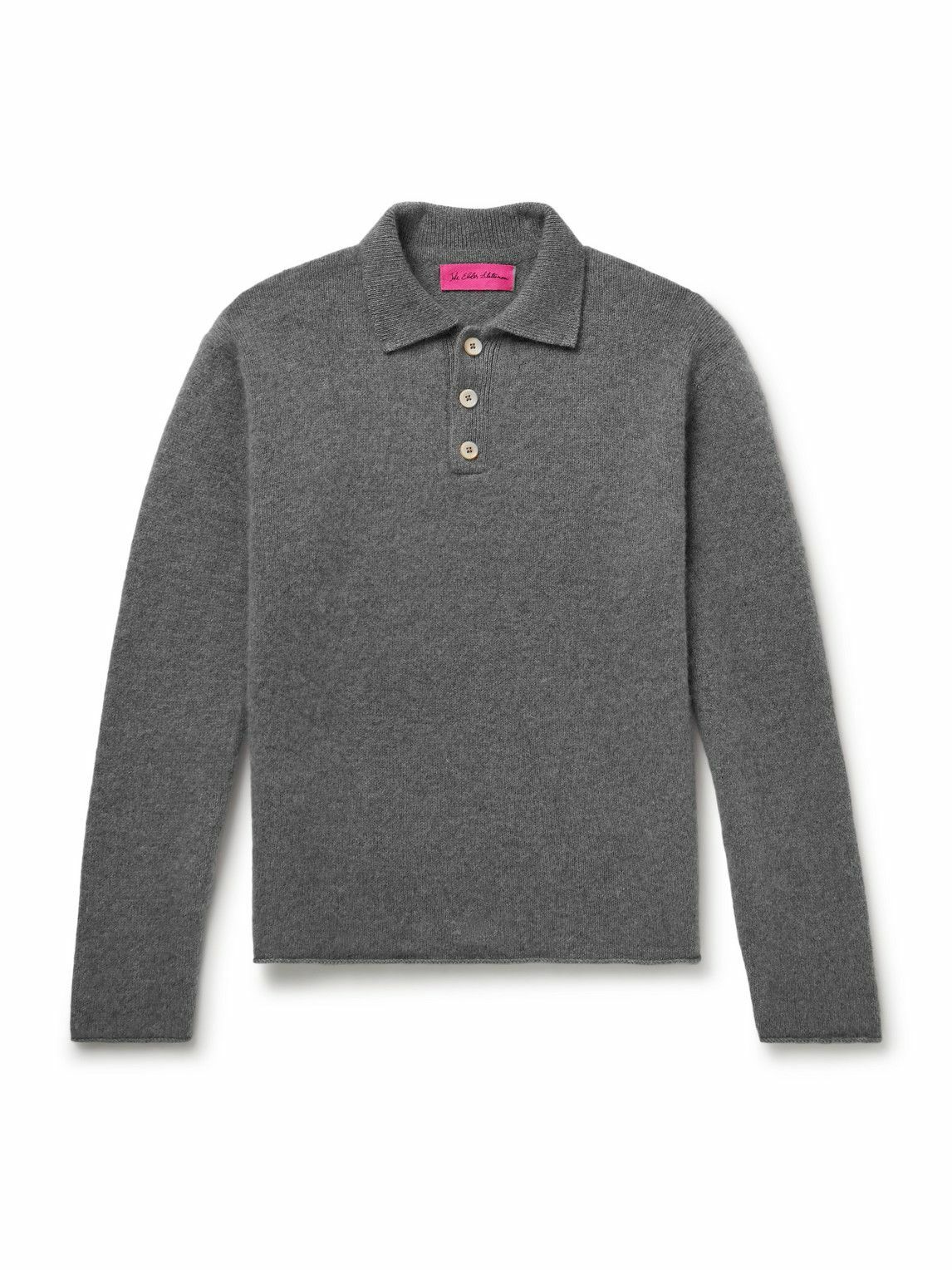 The Elder Statesman - Brushed-Cashmere Polo Shirt - Gray The Elder ...