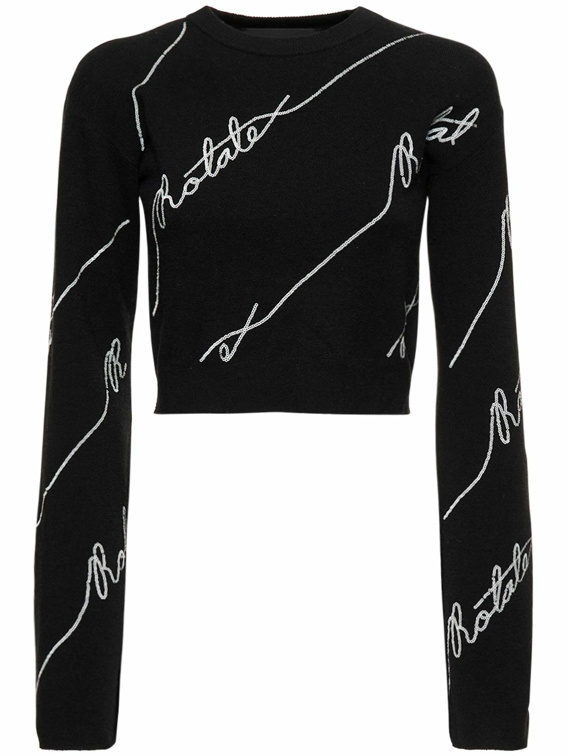 ROTATE - Sequined Logo Cropped Sweater ROTATE Birger Christensen