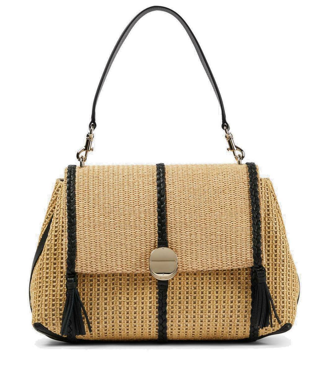 Chloé Penelope Small raffia shoulder bag Chloe