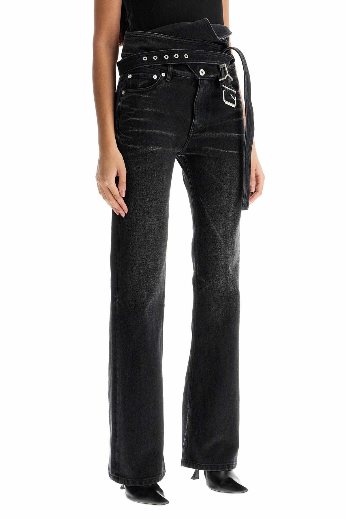 Y PROJECT bootcut jeans with criss-cross Black Y/Project