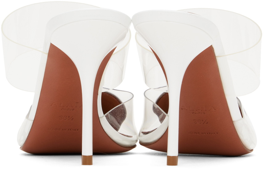 ALAÏA White Heart Mules ALAÏA