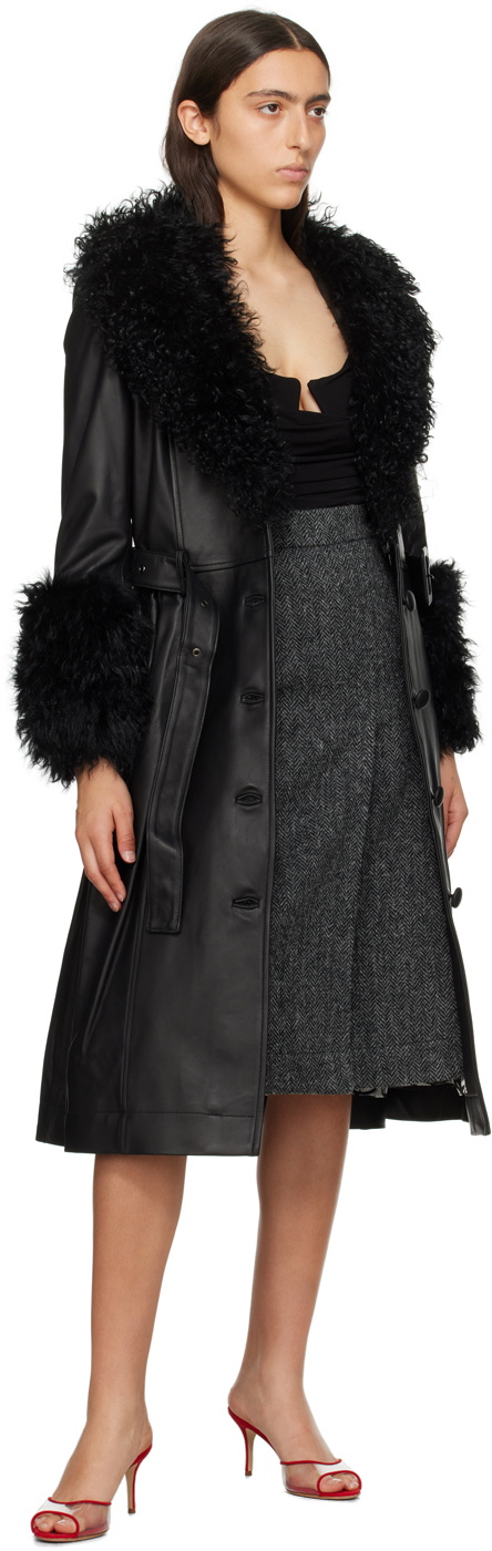 Saks Potts Black Foxy Shearling Coat Saks Potts