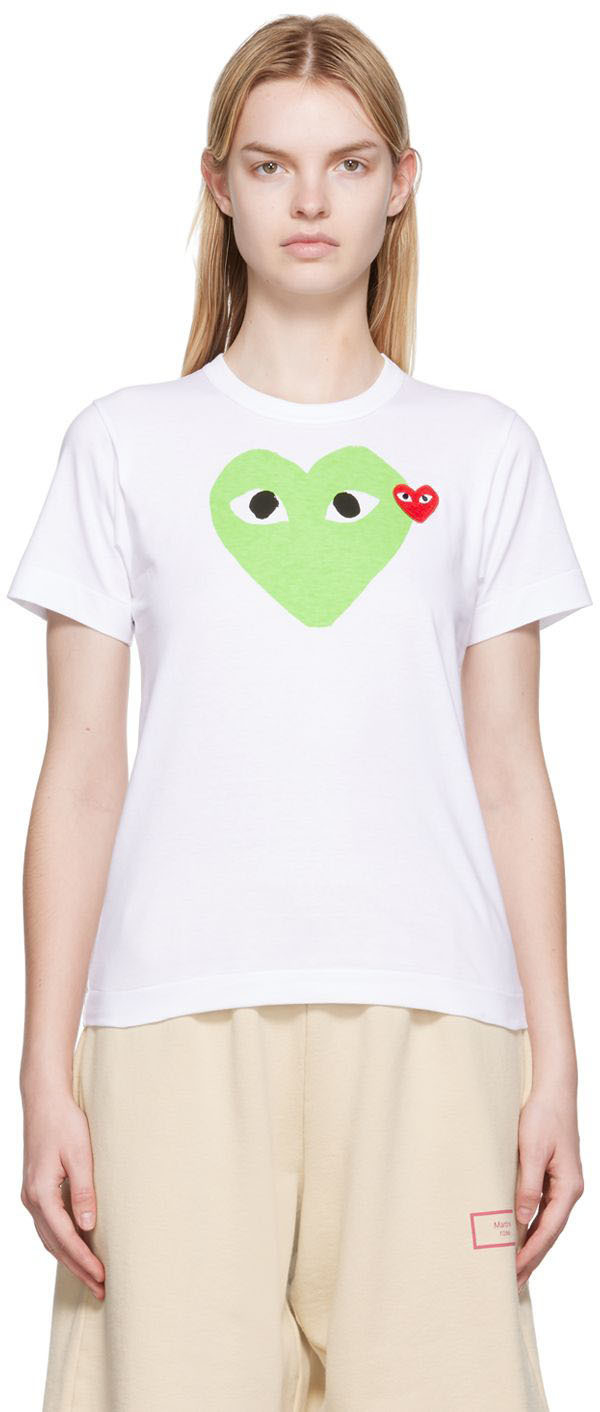 COMME des GARÇONS PLAY White Heart Patch T-Shirt Comme des Garcons Play