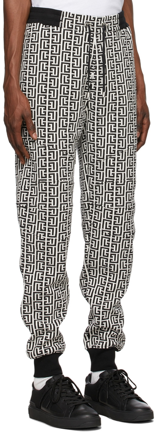 Balmain Black & White Monogram Sweatpants Balmain