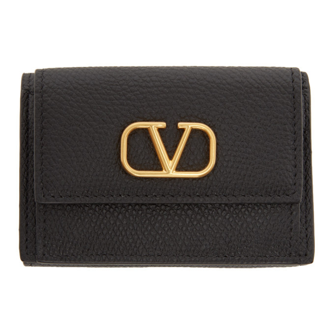 Valentino Black Valentino Garavani Mini Trifold Wallet Valentino Garavani