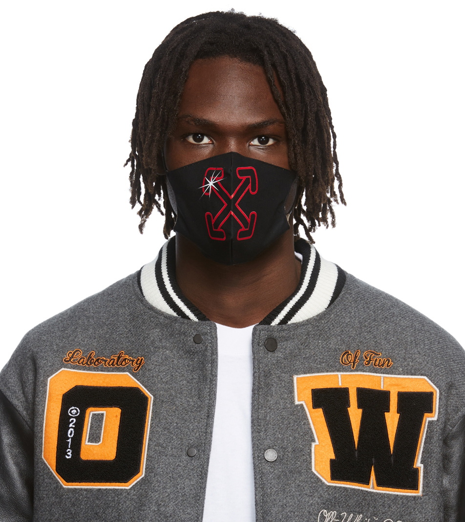 Off-White Black & Red Starred Arrow Simple Mask Off-White
