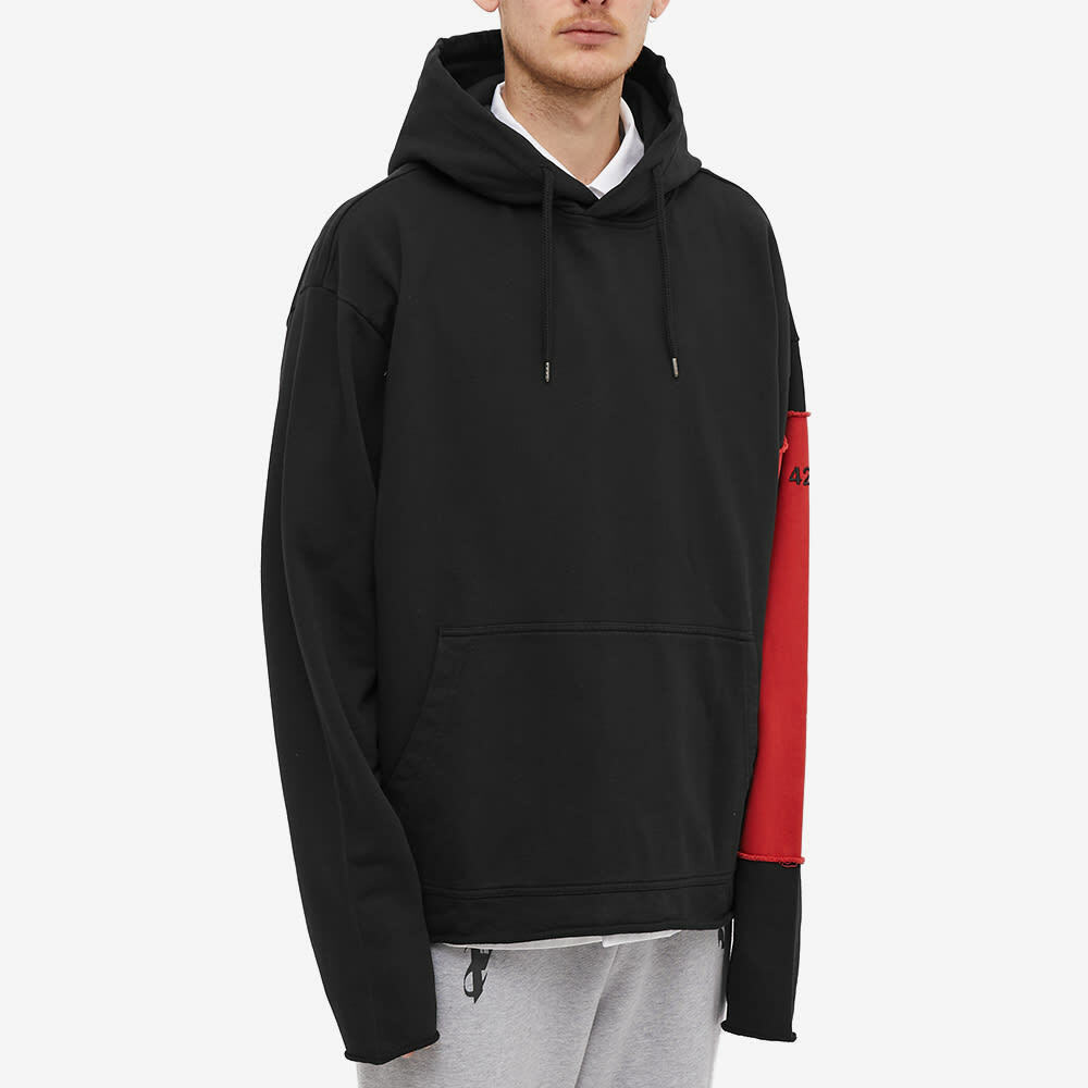 424 Men's Panel Logo Hoody in Black 424