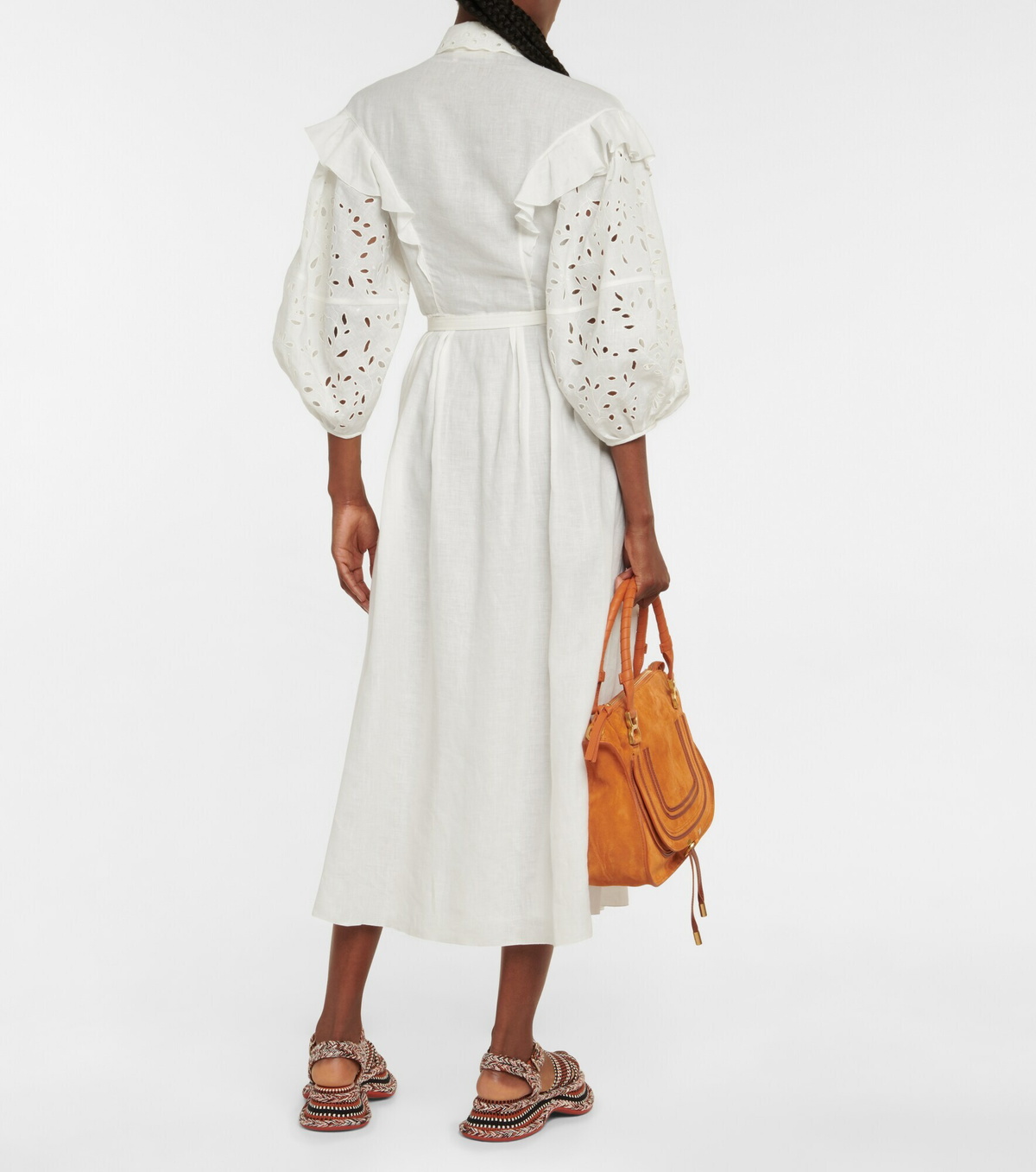 Chloe - Broderie anglaise linen gauze dress Chloe