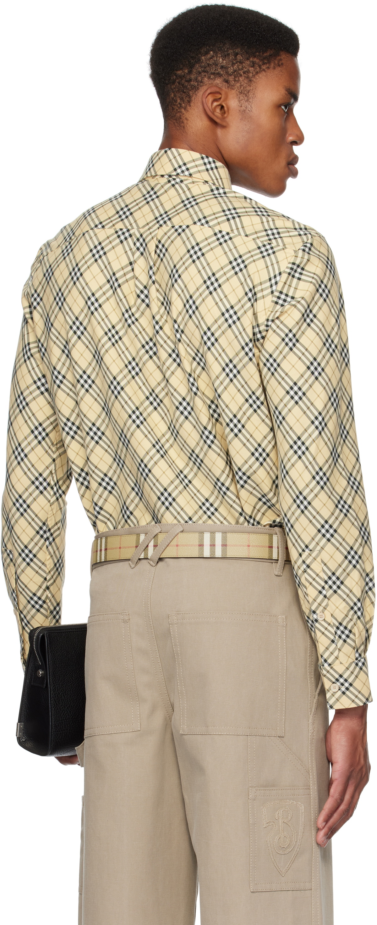 Burberry Beige Check Cotton Shirt Burberry