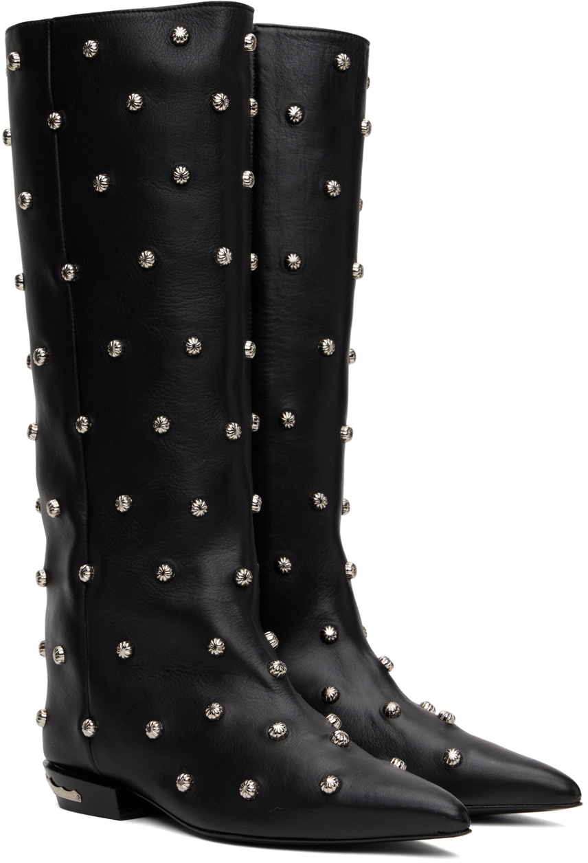 Toga Pulla Black Studded Tall Boots Toga Pulla