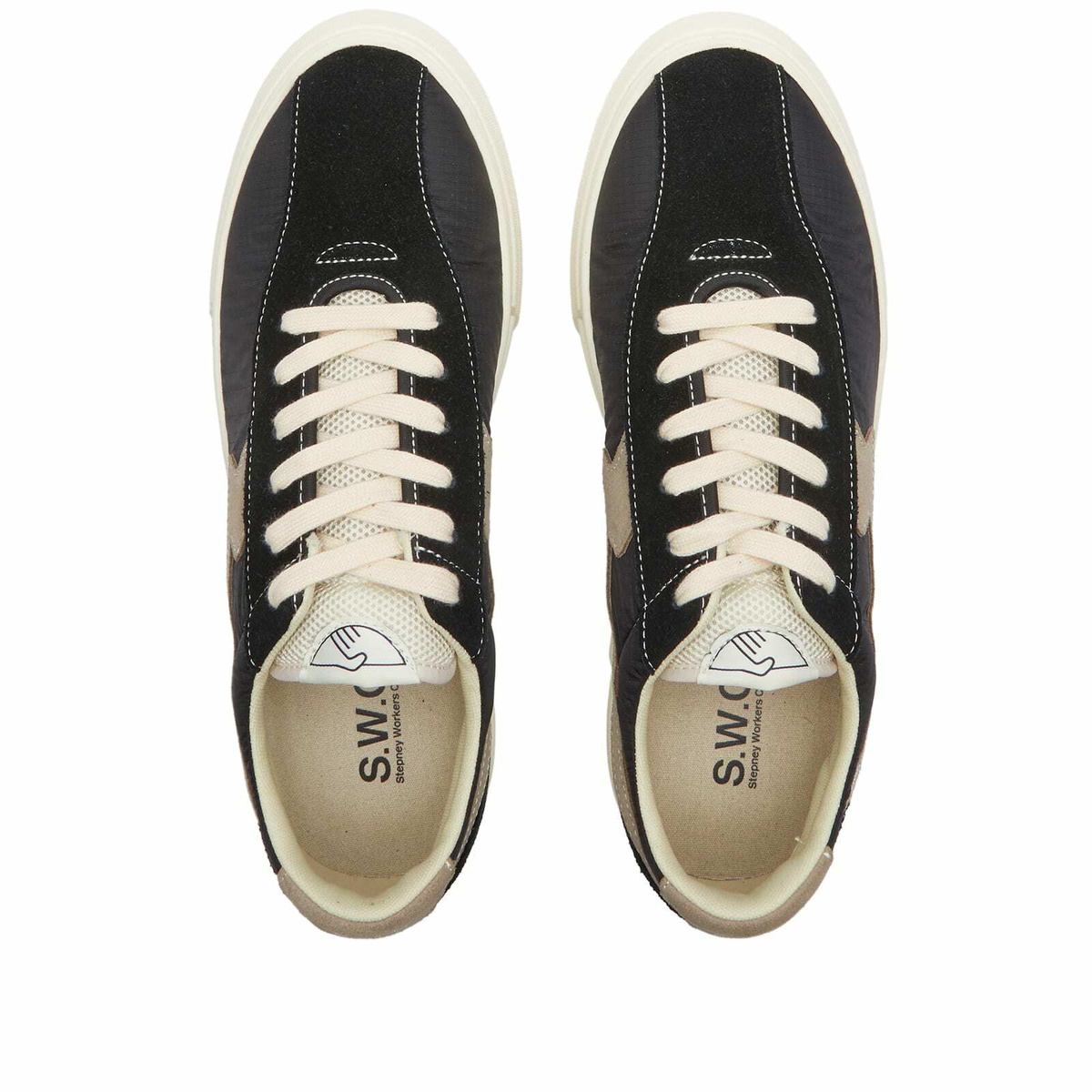 Stepney Workers Club Men's Dellow S-Strike Track Sneakers in Black/Mist Stepney Workers Club