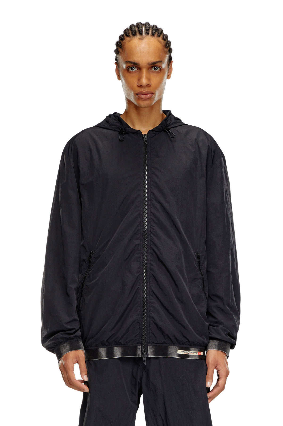 Diesel Windbreaker in recycled shell - Jackets Mens in Black Diesel