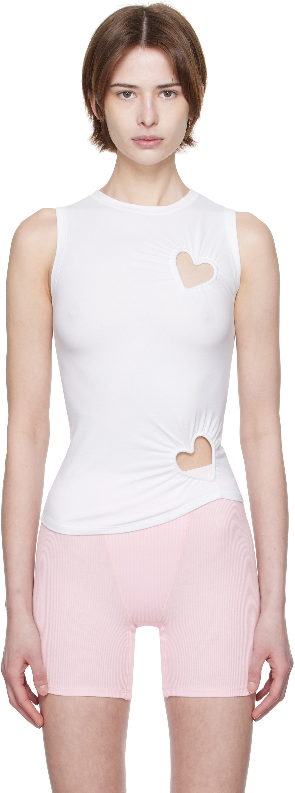 SKIMS White Cotton Jersey Heart Tank Top SKIMS